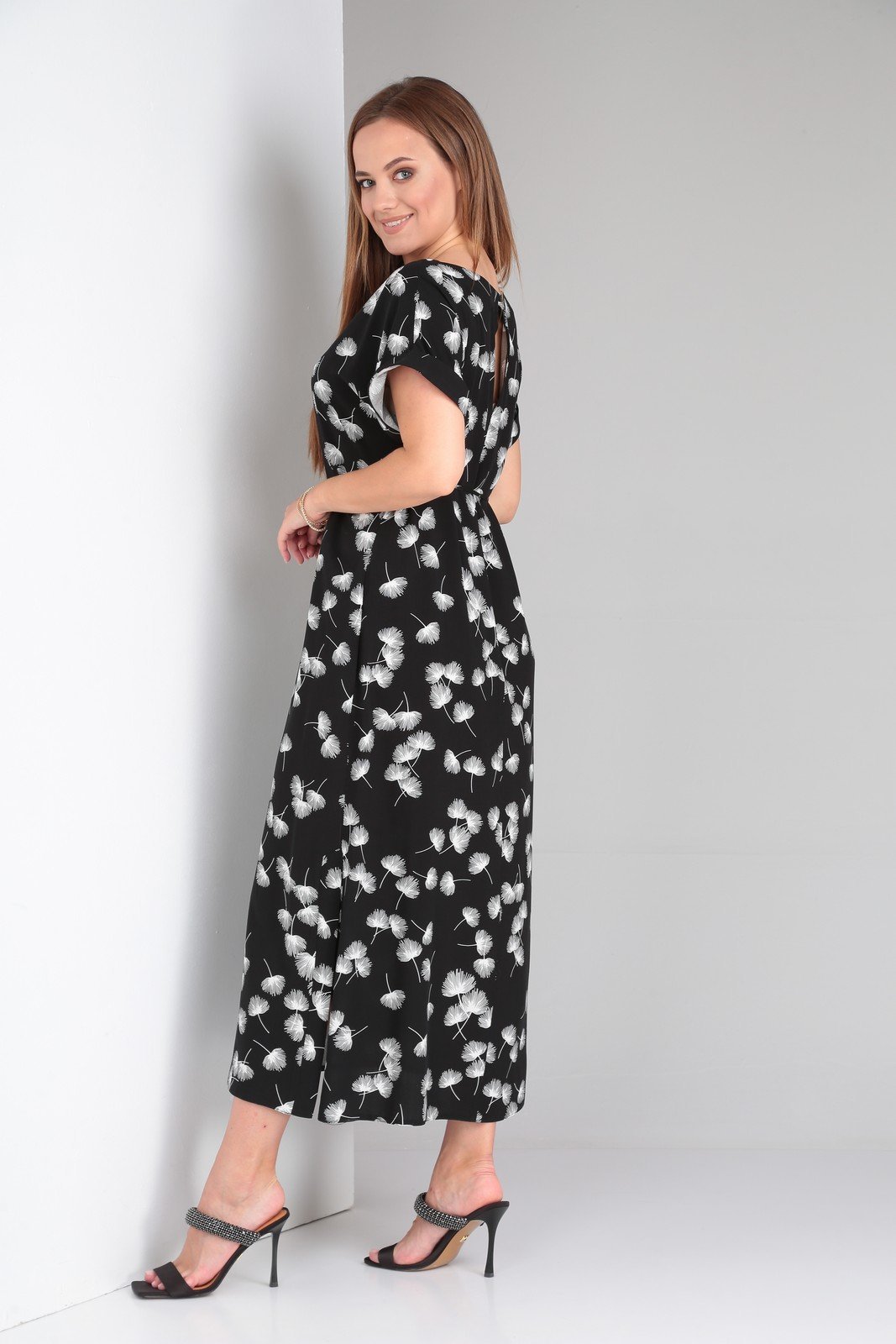 Платье 7733 черный + одуванчик Tvin купить в интернет магазине Велесмода